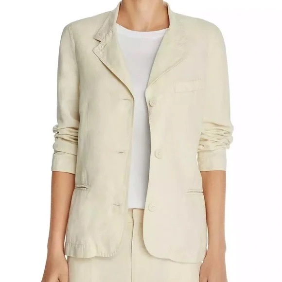 Vince | Jackets & Coats | Vince Linen Blend Cream Color Blazer Size 6 ...